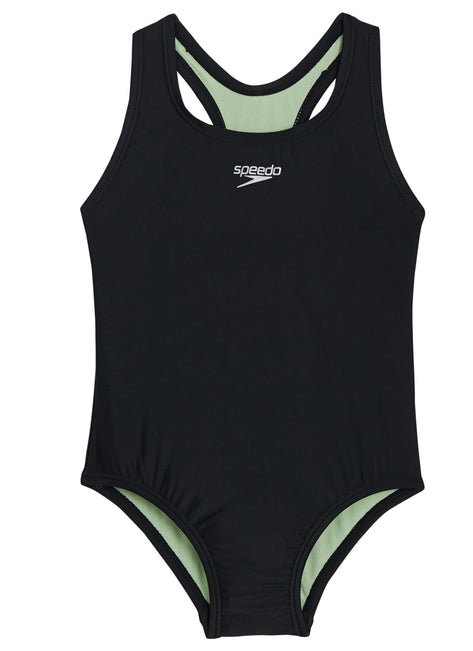 Speedo Girls' Solid Racerback One Piece Swimsuit (Little Kid, Big Kid ...