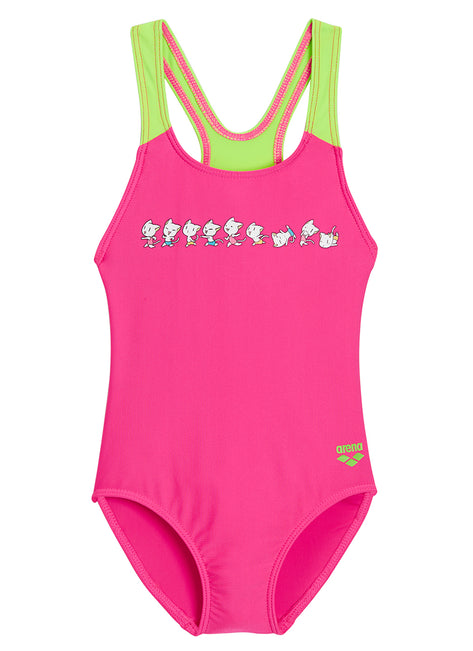 Arena Girls' Arena Friends Pro Back One Piece Swimsuit (Toddler, Little ...