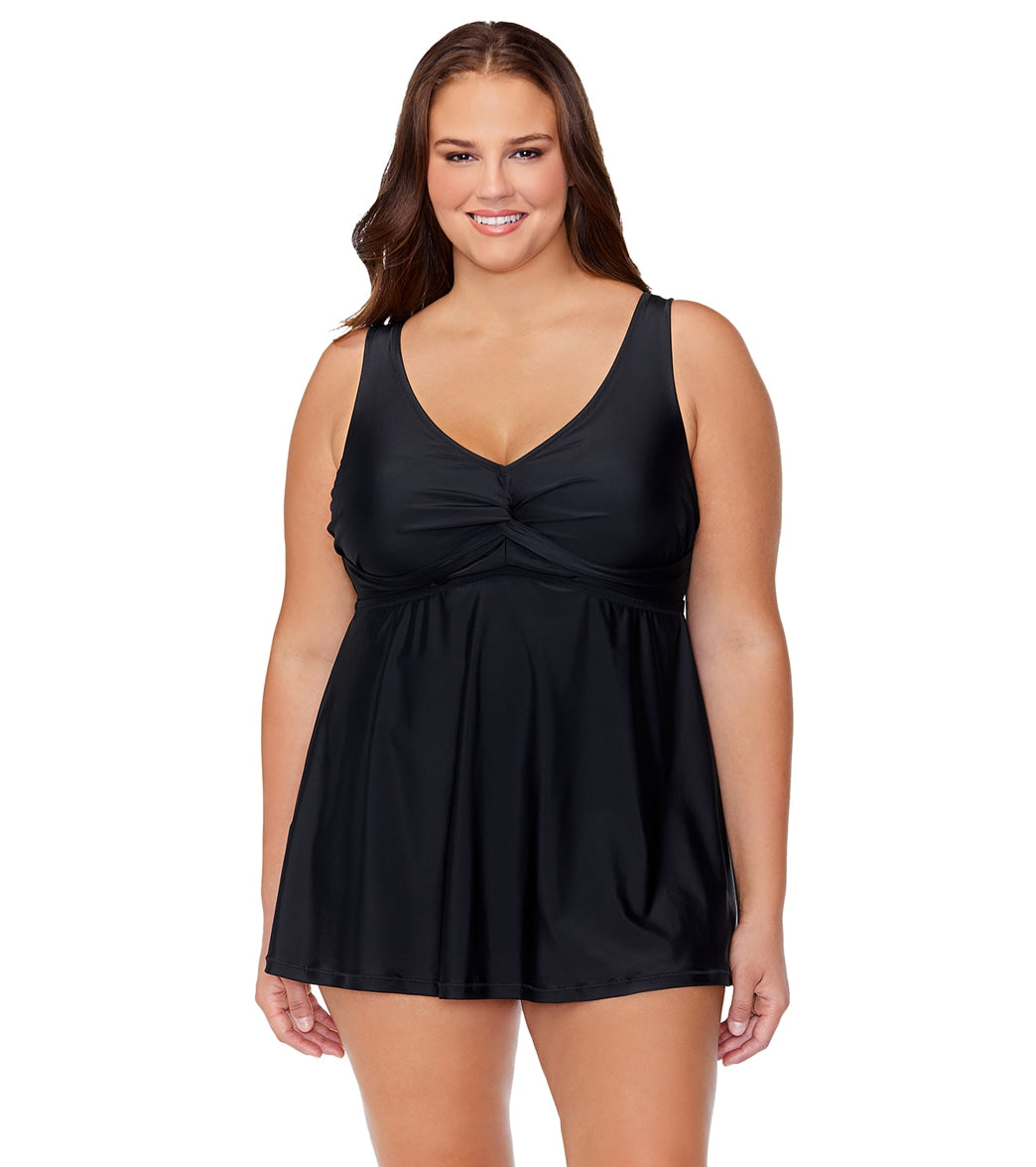 Raisins Women's Tranquilo Solid Lucia Plus Size Swim Dress at ...