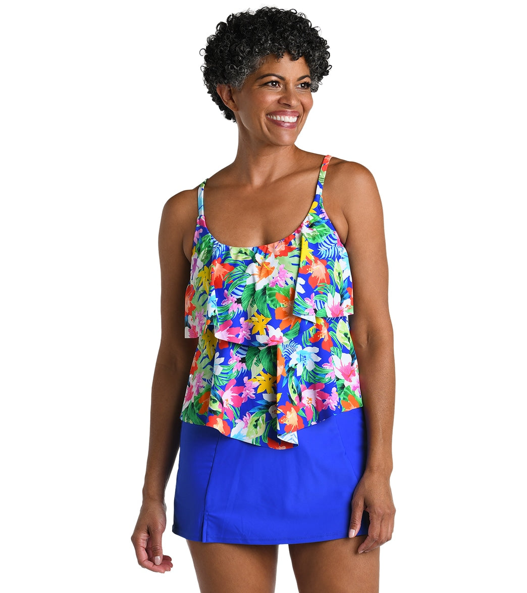 Maxine Women's Hula Holiday Double Tiered Tankini Top at SwimOutlet.com