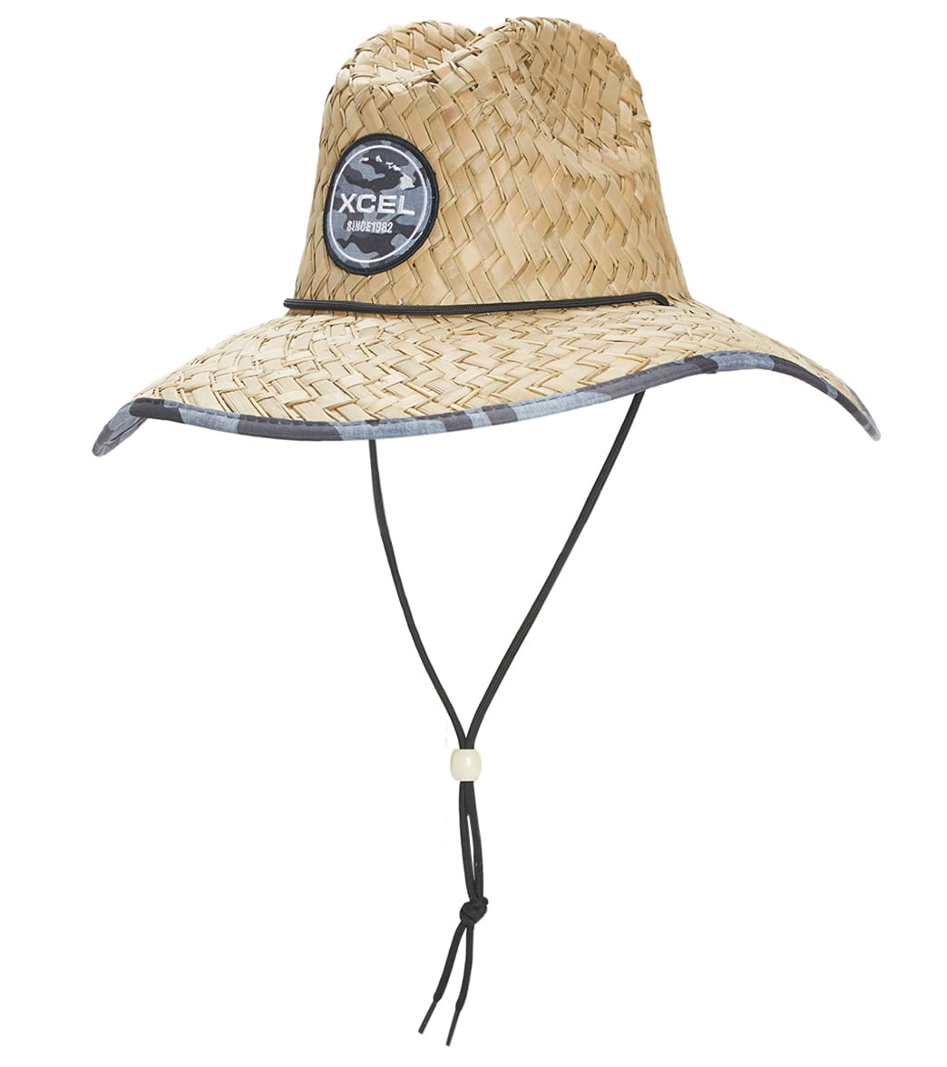 Xcel Unisex Sunset Point Straw Hat with Grey Camo Print at SwimOutlet.com