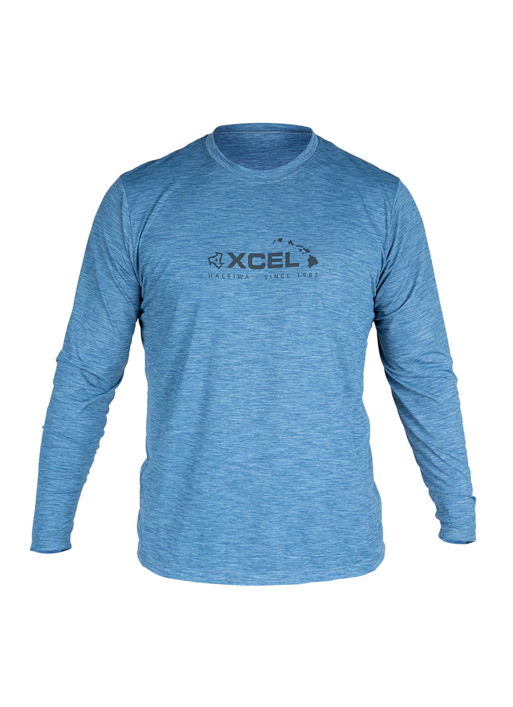 Xcel Mens Heathered Ventx Haleiwa Long Sleeve UV Rashguard at SwimOutlet.com