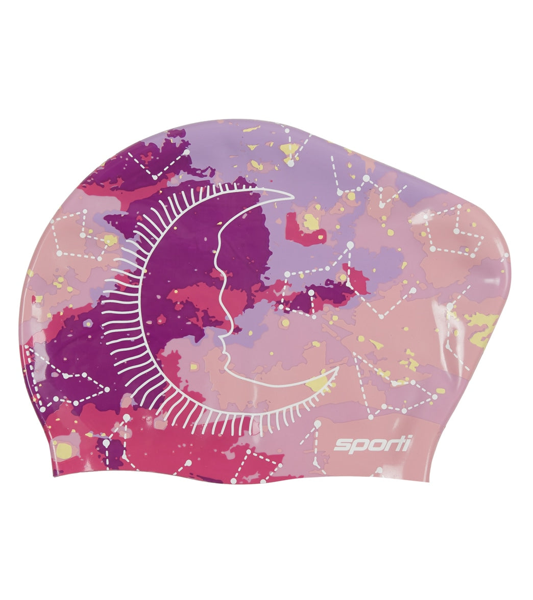 Sporti Galaxy Silicone Long Hair Bun Swim Cap at SwimOutlet.com