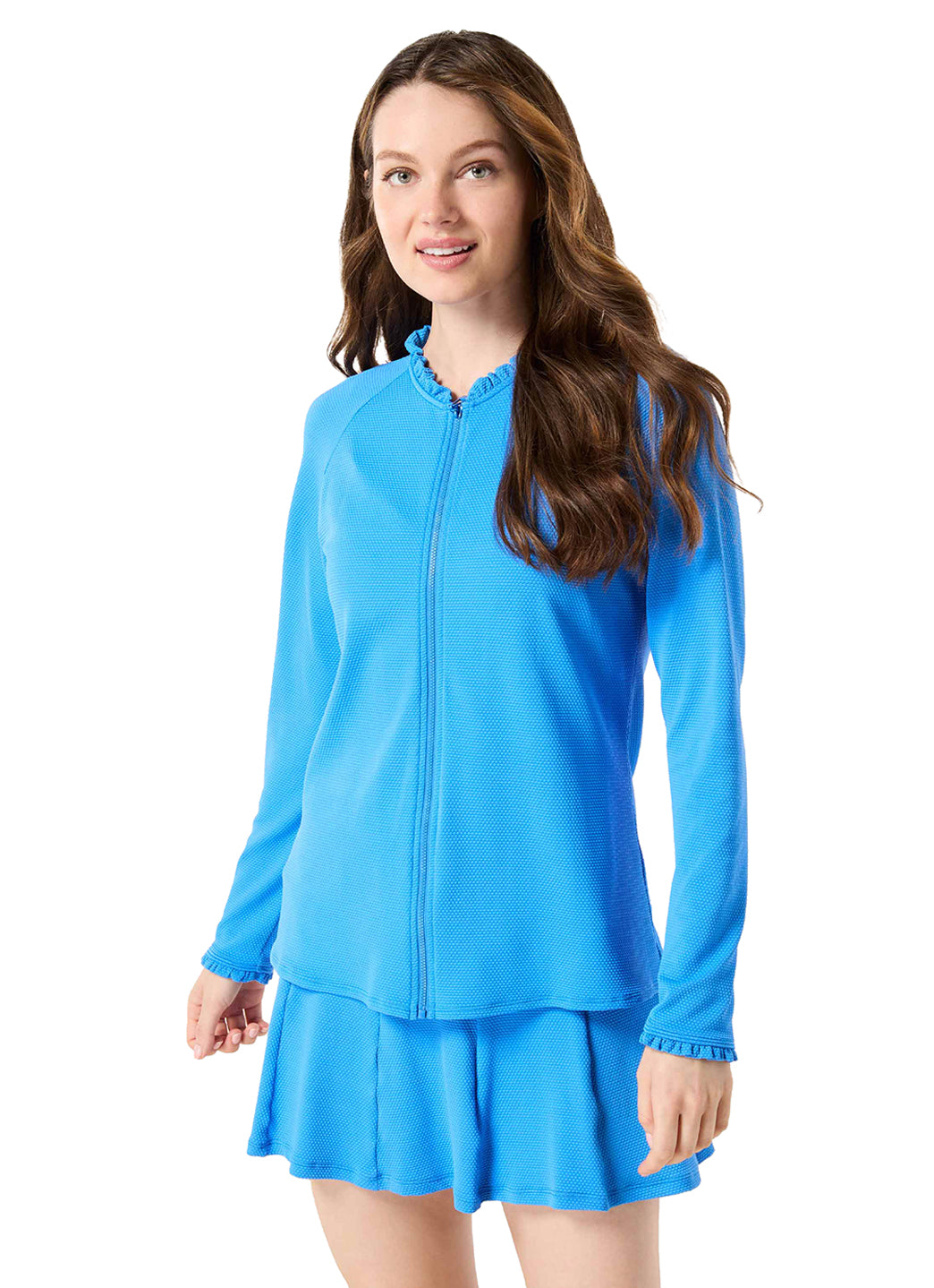 Beach House Women's Pique Solids Phoebe Long Sleeve Zip Front Rash ...