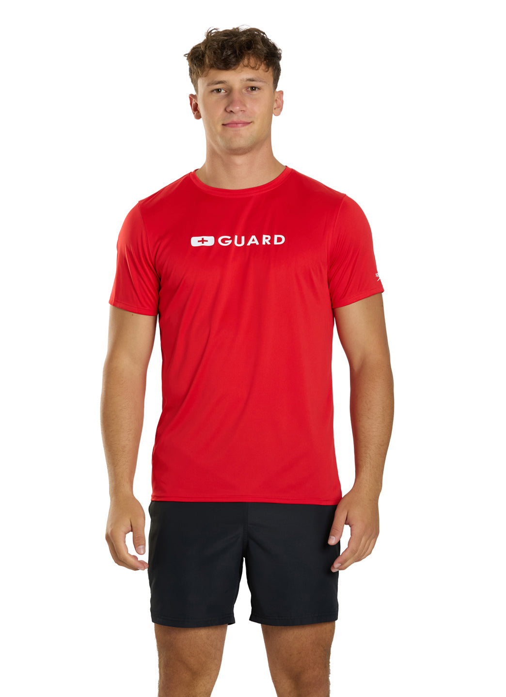Speedo Lifeguard Men's Short Sleeve Solid Swim Tee at SwimOutlet.com