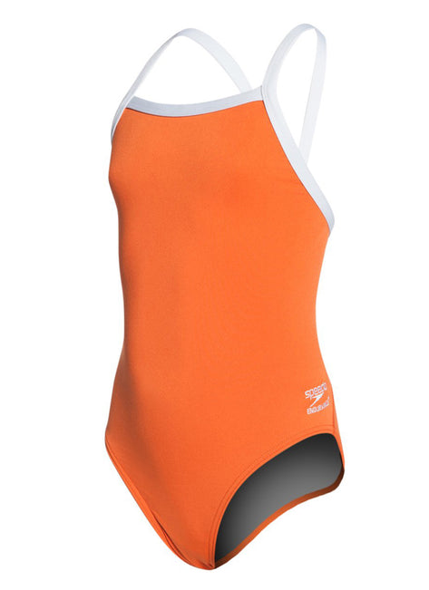 Speedo Girls' Solid Endurance + Flyback Training One Piece Swimsuit at ...