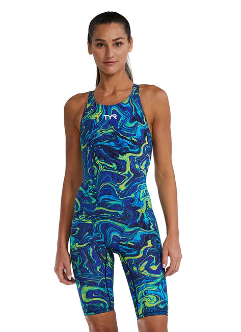 TYR Women's Hyperblitz Thresher Open Back Tech Suit Swimsuit at ...