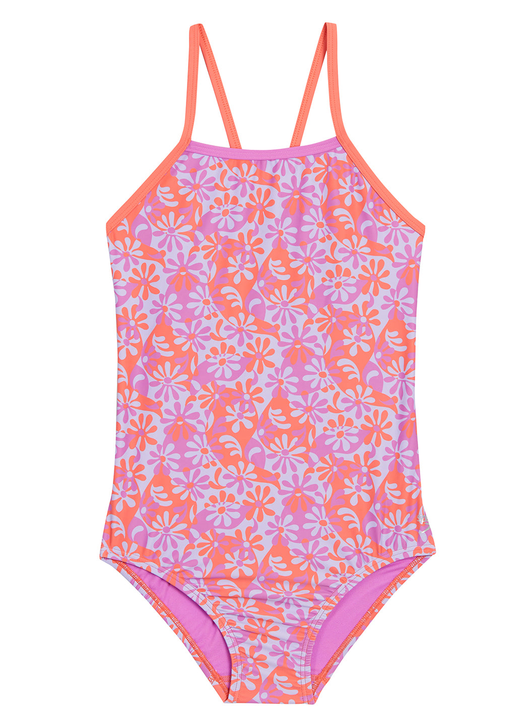 Speedo Girls' Print Propel Back One Piece Swimsuit (Big Kid) at ...