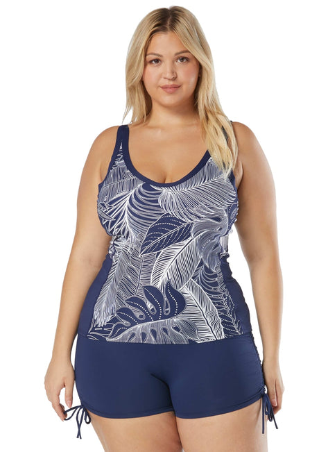 Beach House Women's Plus Size Paradise Palm Ambition Fitted Cross Back ...