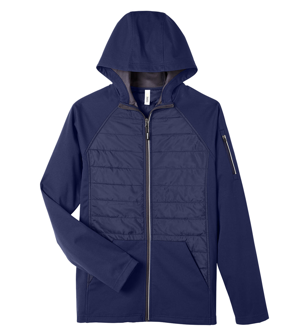 CORE365 Men's Techno Lite Hybrid Hooded Jacket at SwimOutlet.com