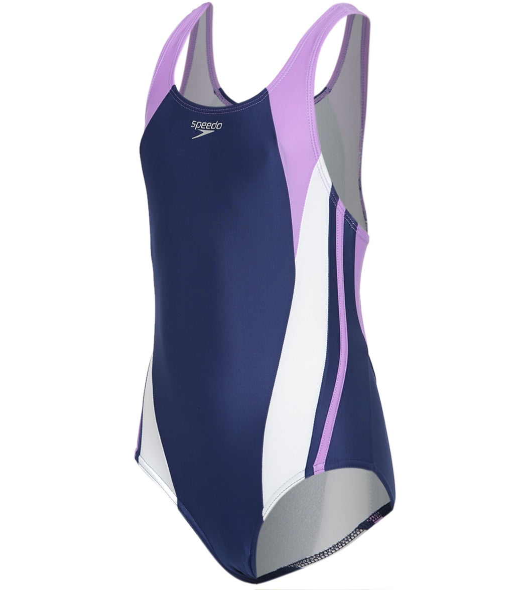 Speedo Girls' Infinity Splice One Piece Swimsuit (Little Kid) at ...