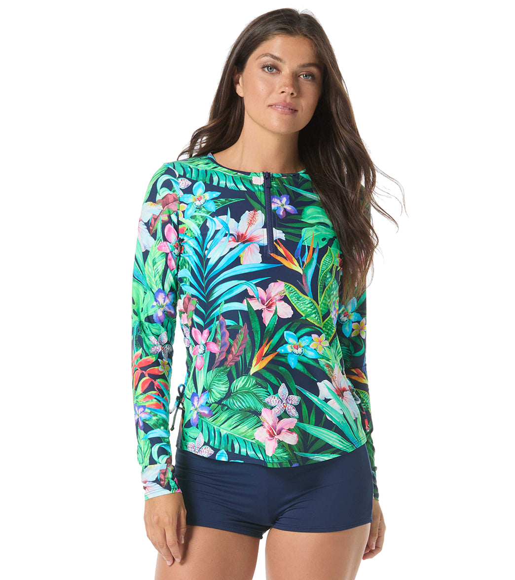 Beach House Women's Tropic Paradise Advance Long Sleeve Side Shirring ...