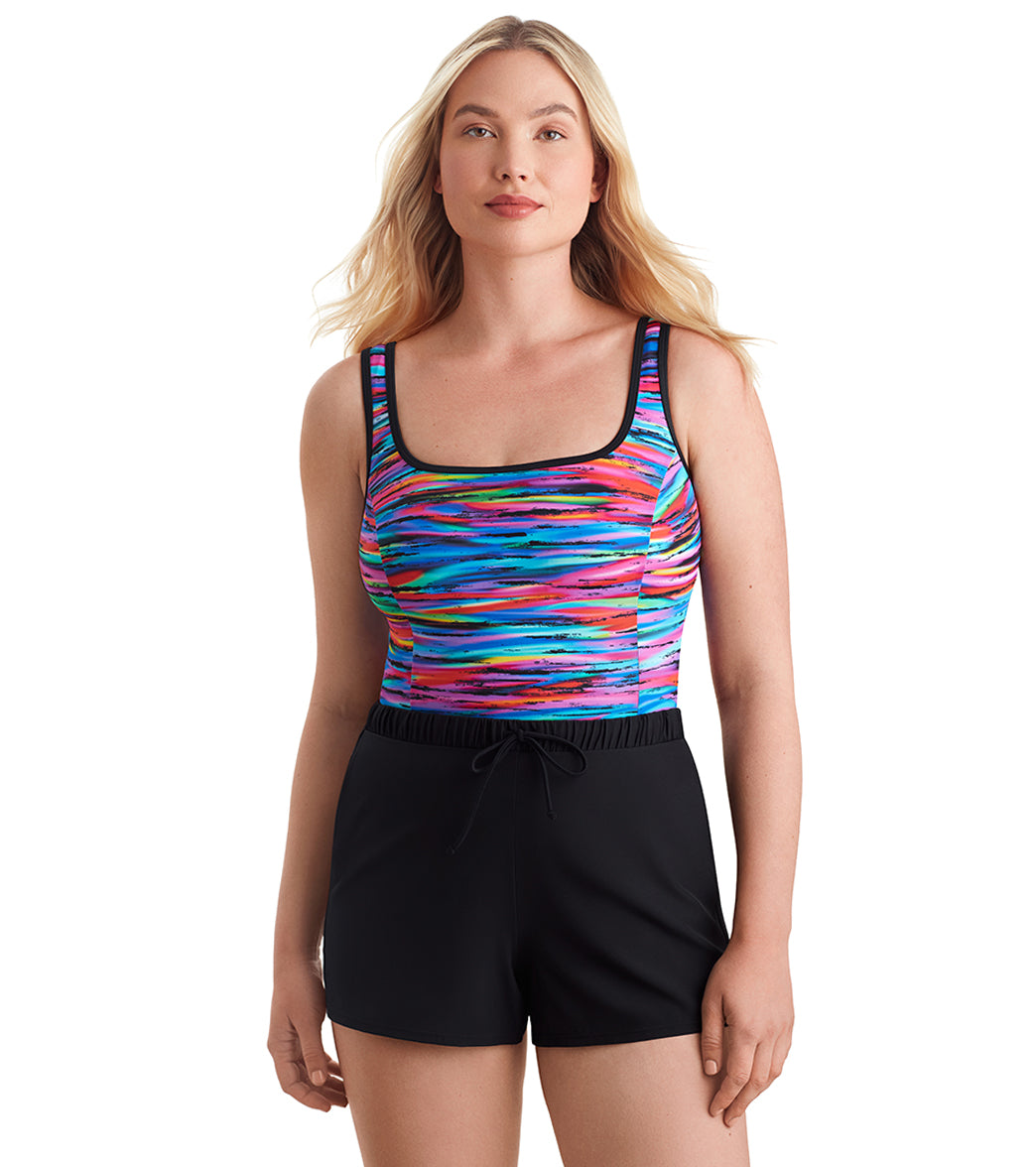 Shape Solver SPORT Women's Tidal Wave Binded Scoopneck Runaround One ...