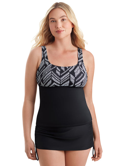 Shape Solver SPORT Women's Herringbone Shift Scoopneck Tankini Top at ...