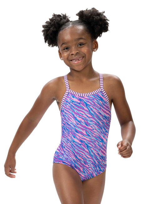 Dolfin Girls' Aurora Print One Piece Swimsuit (Toddler, Little Kid) at ...