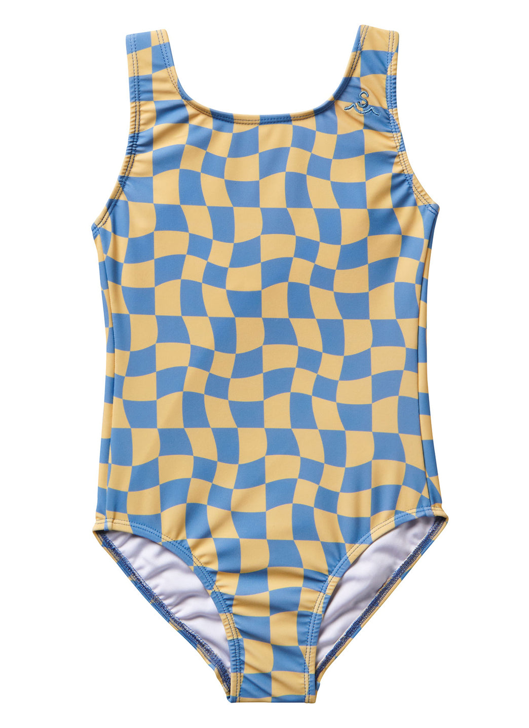 Seaesta Surf Girls' Wavy Checks One Piece Swimsuit (Toddler, Little Kid ...
