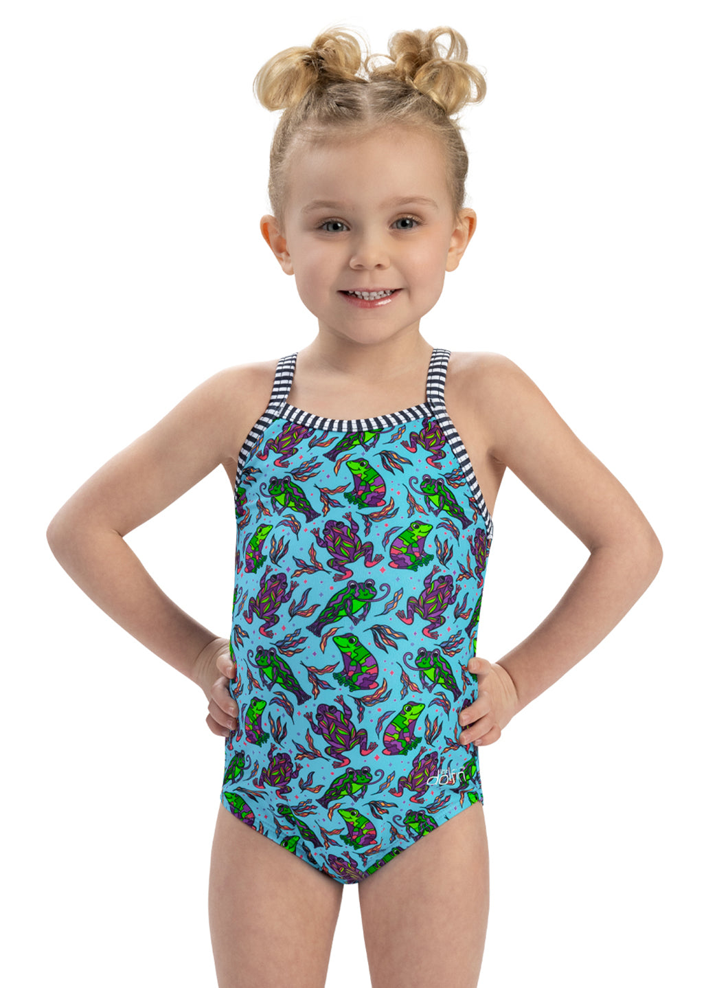 Dolfin Girls' Ribbit One Piece Swimsuit (Toddler, Little Kid) at ...