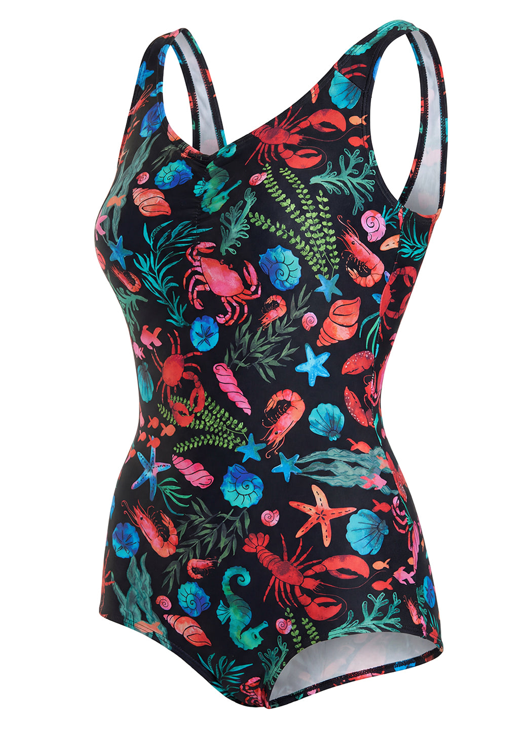 Sporti Tide Pool Conservative Printed Girl Leg One Piece Swimsuit at ...
