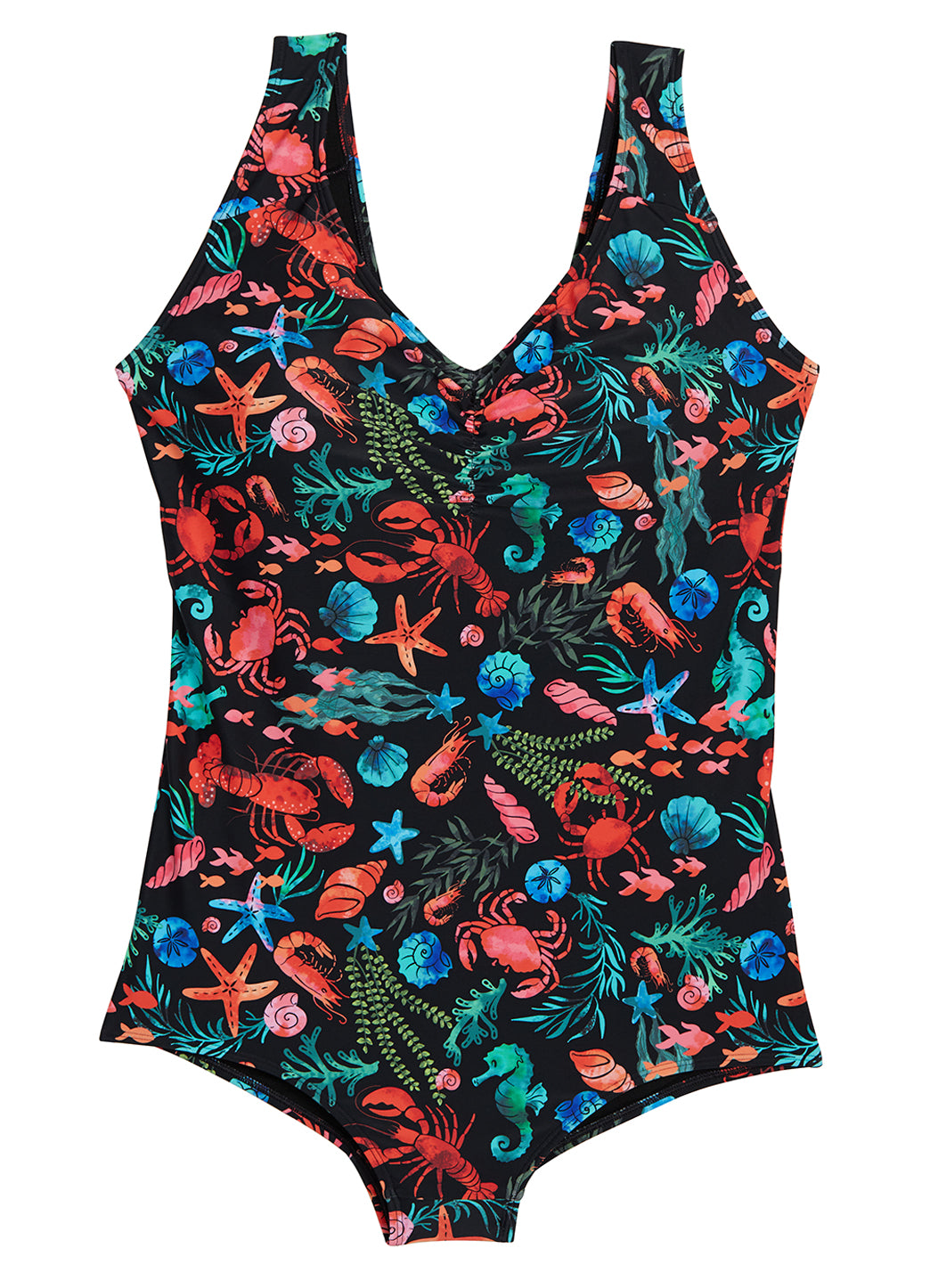 Sporti Plus Size Tide Pool Conservative Printed Girl Leg One Piece ...