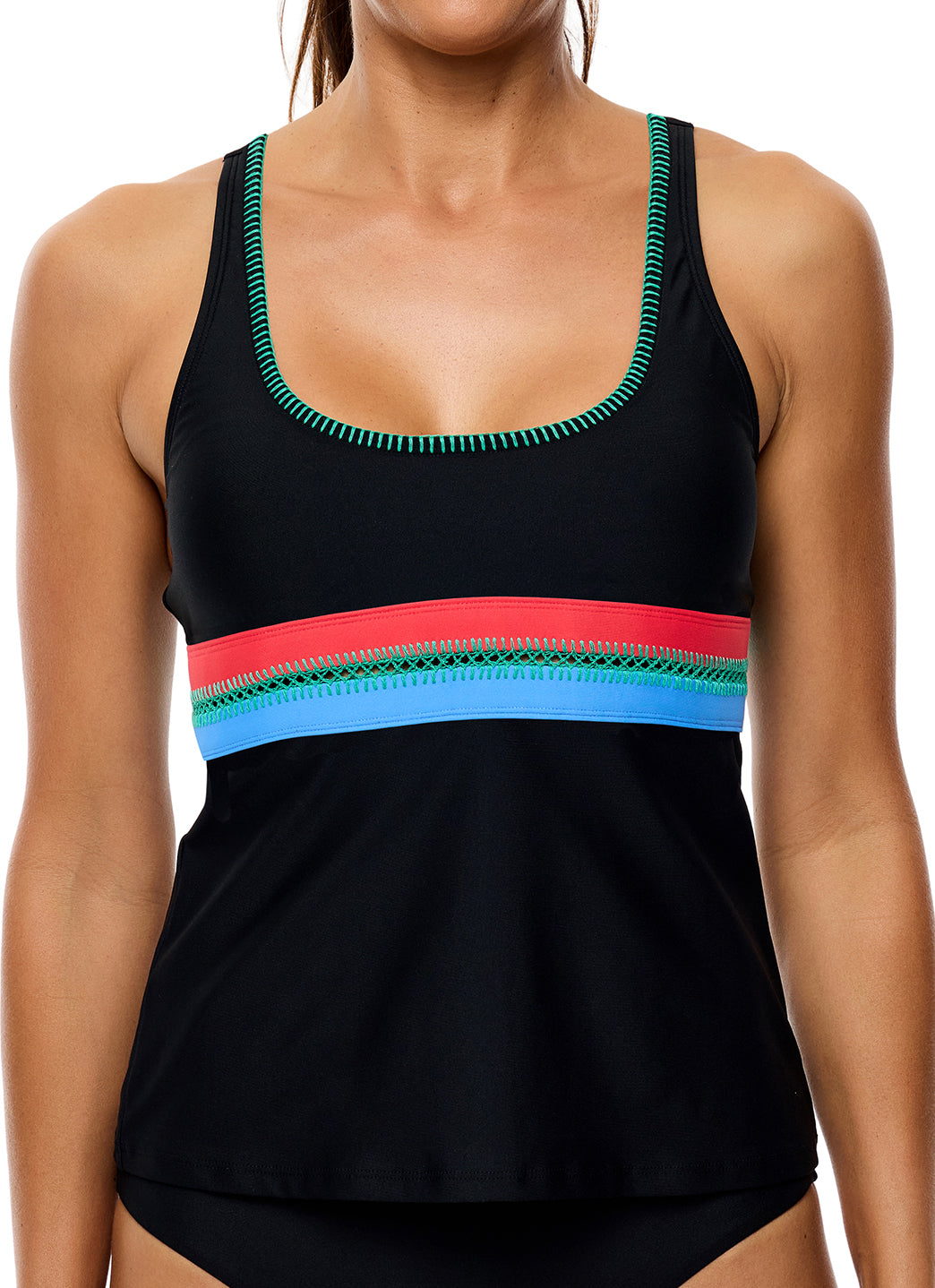 Next by Athena Women's Shaka Serve Crochet Trim Tankini Top at ...