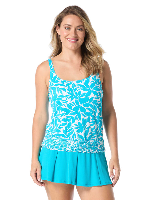 Beach House Women's Plus Size Key West Pique Brandy Blouson Tankini Top ...