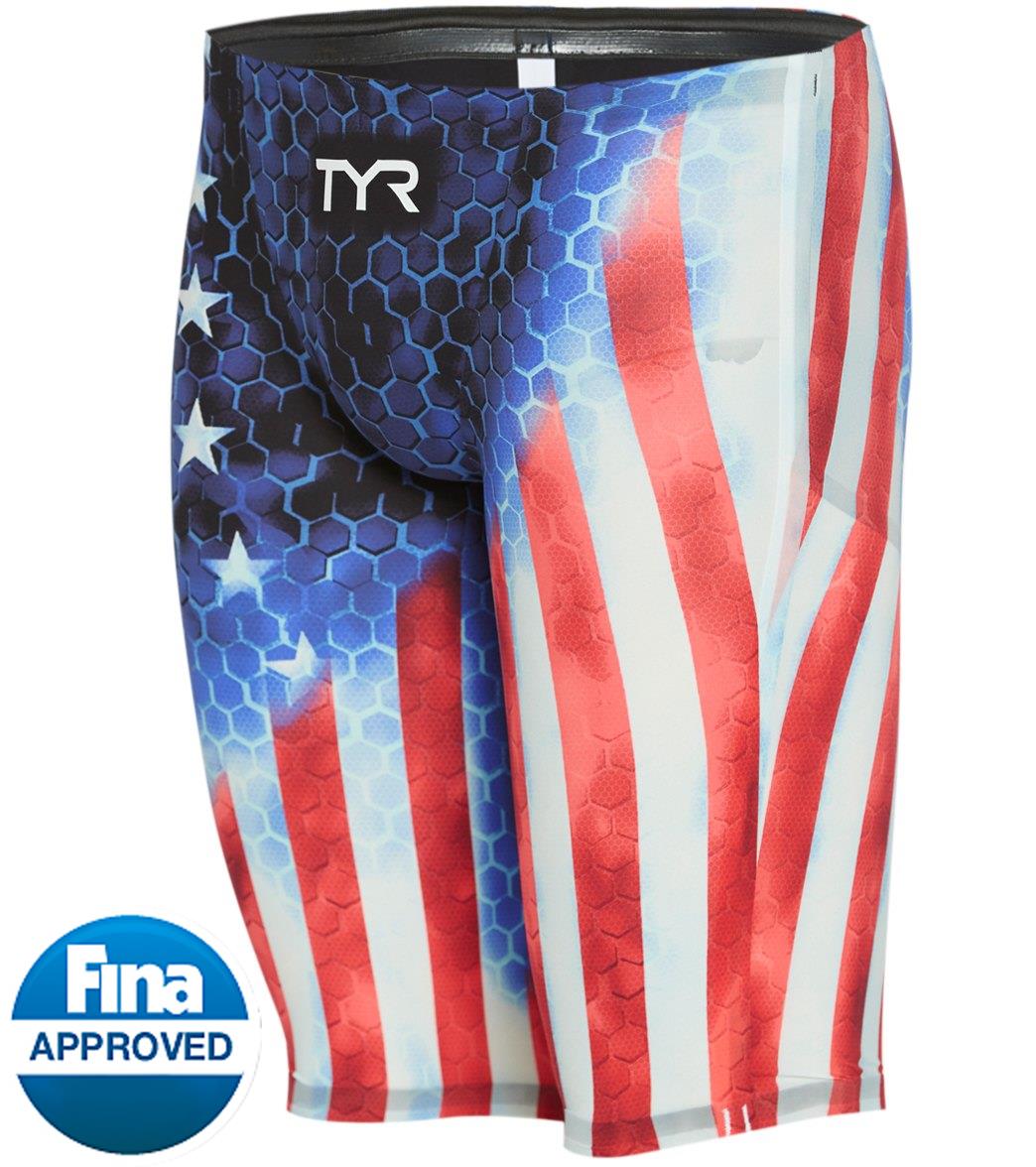 TYR Men's Avictor Supernova USA Jammer Tech Suit Swimsuit at SwimOutlet.com