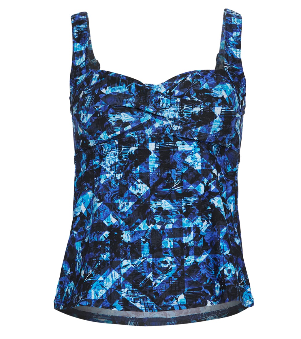 TYR Women's Makai Chlorine Resistant Twisted Tankini Top at SwimOutlet.com
