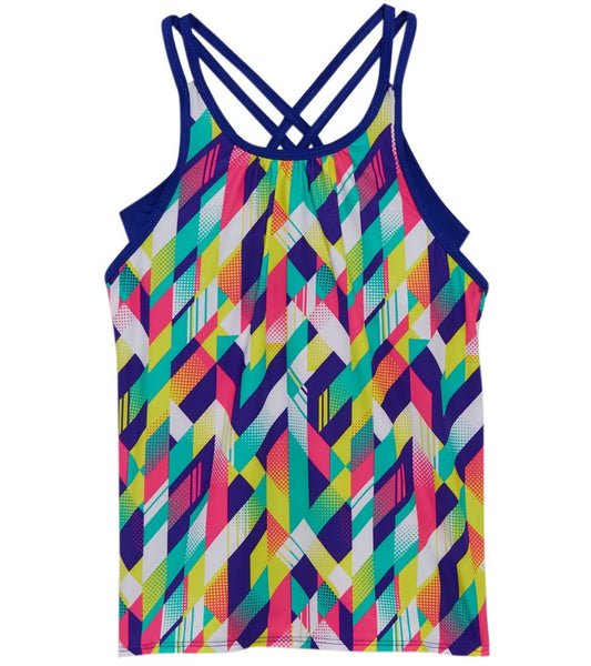 TYR Girls' Paint Party Olivia 2 in 1 Tankini Top (Big Kid) at ...
