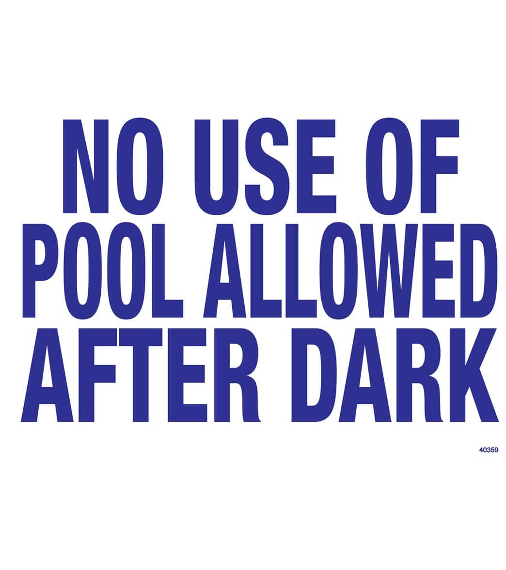Poolmaster Sign-"No Pool After Dark" at SwimOutlet.com