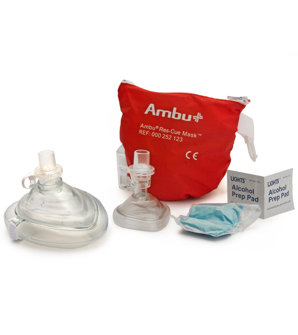 KEMP Lifeguard Ambu CPR Mask Combo Adult & Child in Soft Pouch at SwimOutlet.com