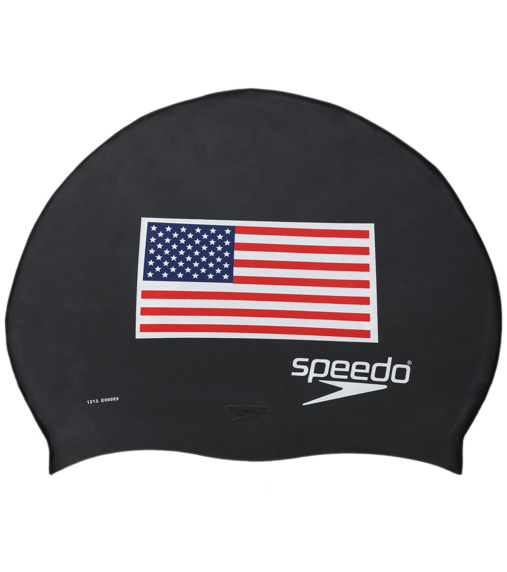 Speedo Silicone US Flag Swim Cap at SwimOutlet.com