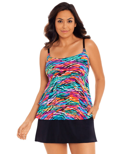 Longitude Women's Playing Koi Ruffle Swim Dress at SwimOutlet.com