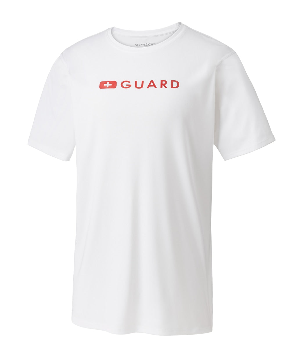 Speedo Lifeguard Men's Short Sleeve Solid Swim Tee at SwimOutlet.com