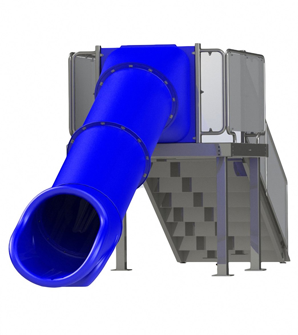 Spectrum Single Flume Angled Right Hand Stairs Pool Slide at SwimOutlet.com