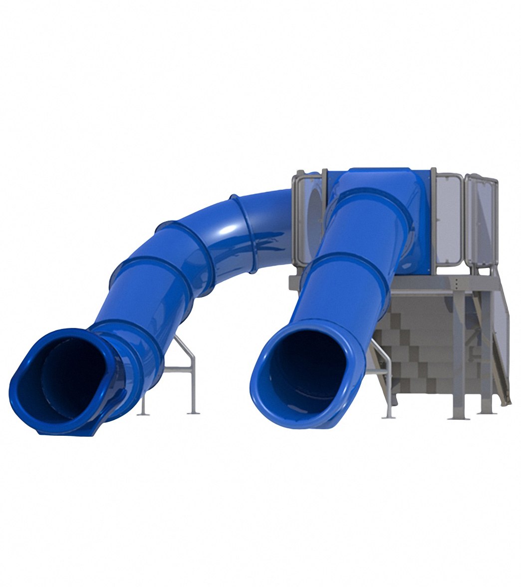 Spectrum Double Flume Right Hand Stairs Pool Slide at SwimOutlet.com