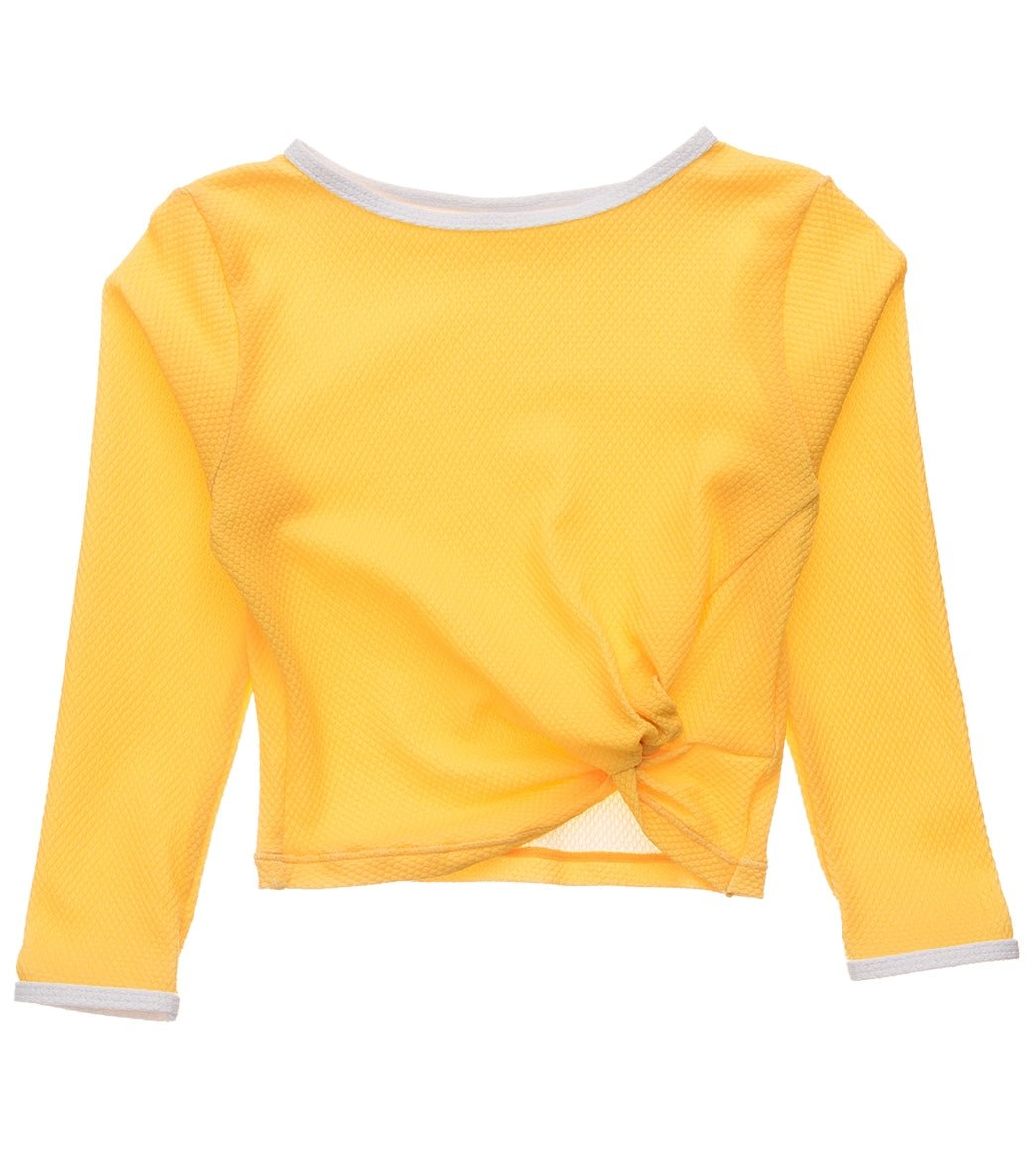 Snapper Rock Girls' Marigold Long Sleeve Wrap Rash Guard Crop Top (Big ...