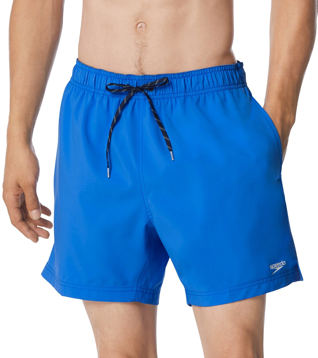 Speedo Men's 16" Solid Swim Trunks Speedo Blue at SwimOutlet.com