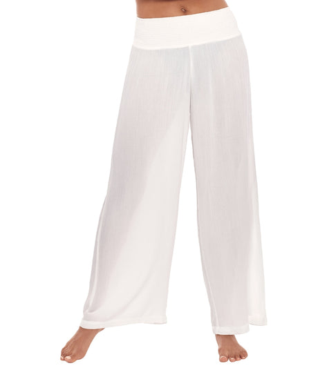 Lauren Ralph Lauren Women's Crinkle Rayon Cover Up Pant at SwimOutlet.com