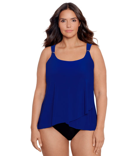 Miraclesuit Plus Size Razzle Dazzle Tankini Top at SwimOutlet.com