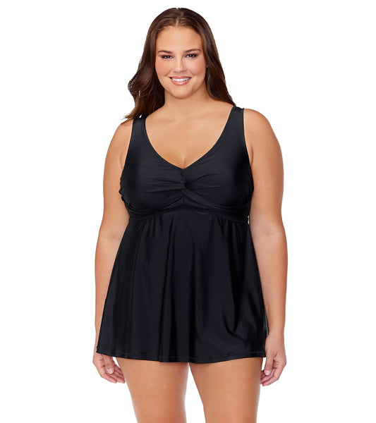 Raisins Women's Tranquilo Solid Lucia Plus Size Swim Dress at ...