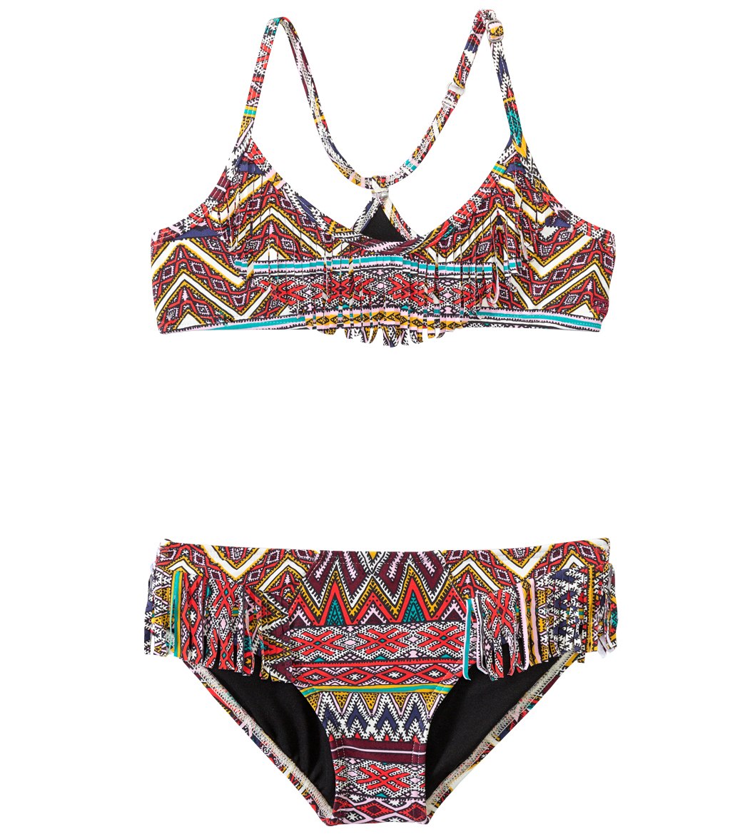 Billabong Girls' Sahara Sunset Fringe Halter Two Piece Bikini (4yrs ...
