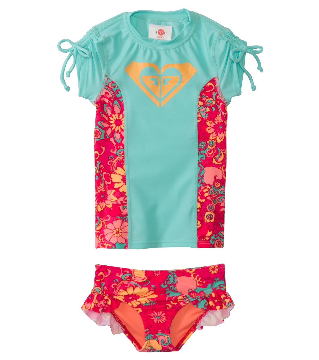 Roxy Girls' Beach Bound S/S Rashguard Set (3-6) at SwimOutlet.com
