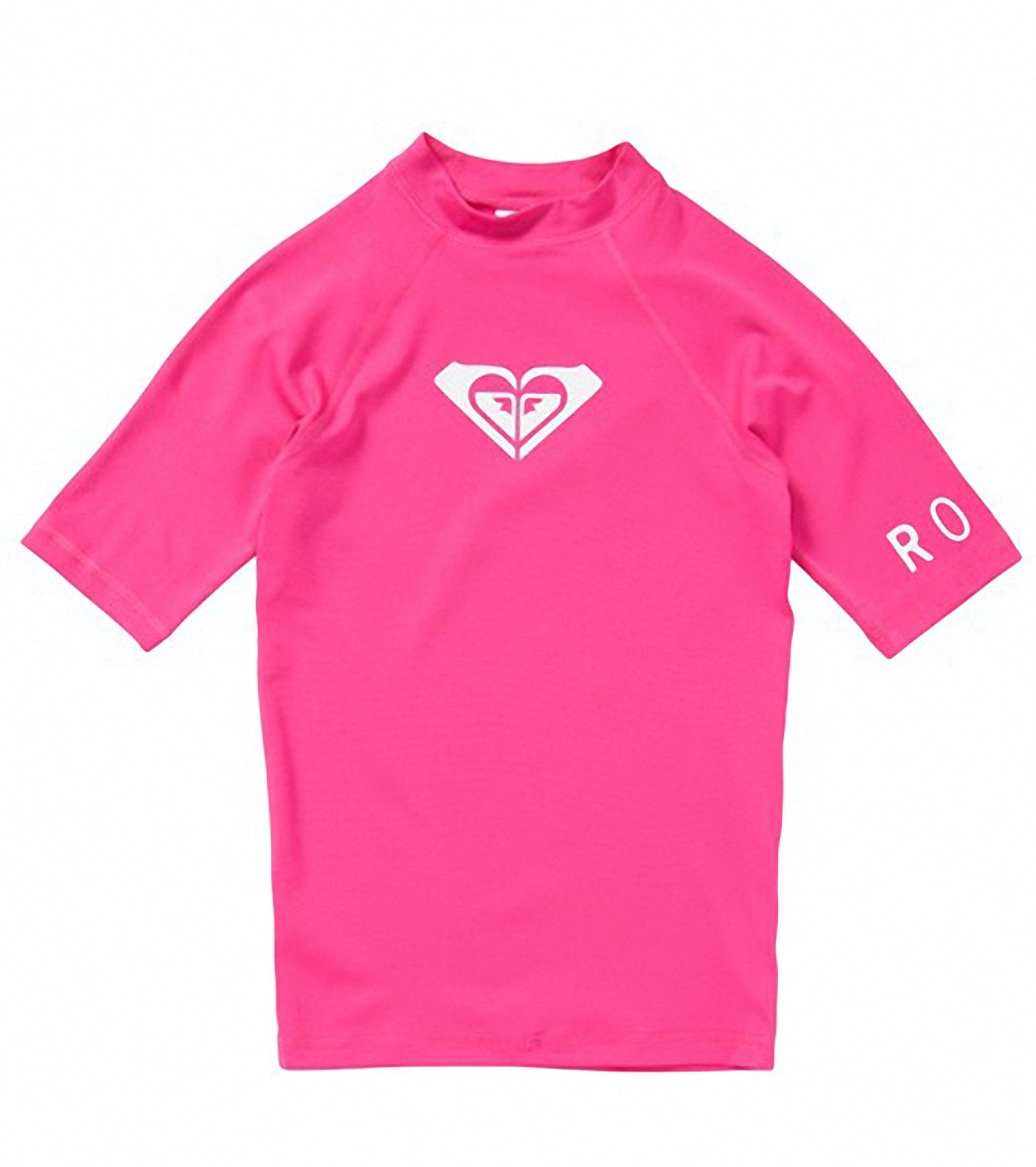 Roxy Girls' Whole Hearted Short Sleeve Rashguard at SwimOutlet.com