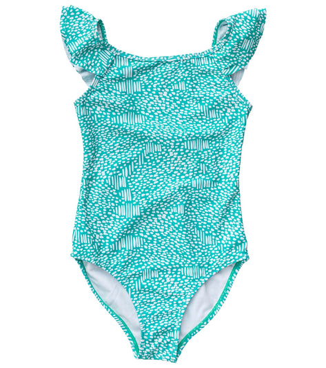 Snapper Rock Girls' Spearmint Spot Flutter Swimsuit (Toddler, Little ...