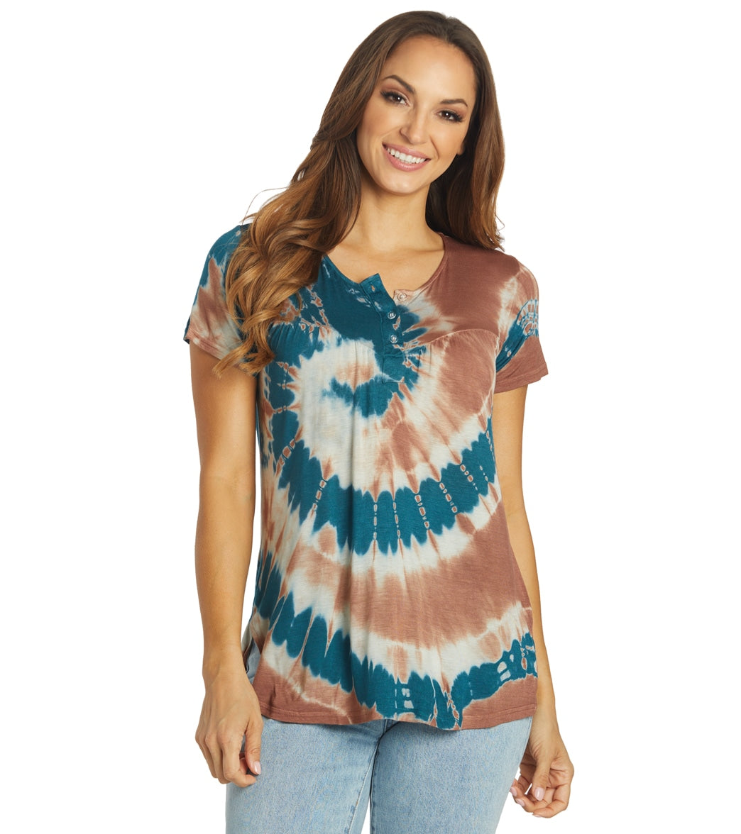 Yak & Yeti Spiral Tie Dye Loose Fit Tee at SwimOutlet.com