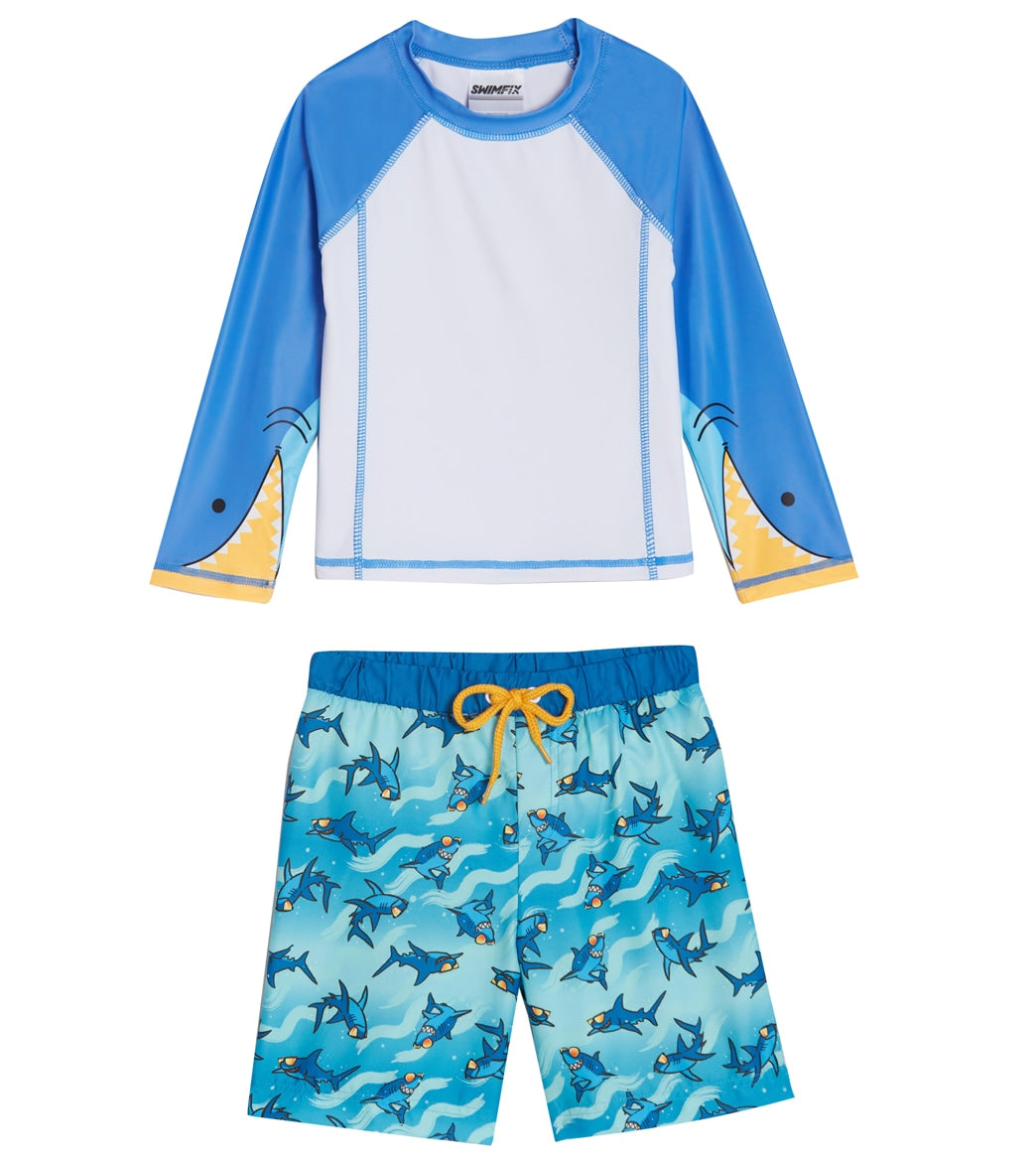Swimfix Boys' Lookin Shark Long Sleeve Rashguard Set (Baby, Toddler) at ...