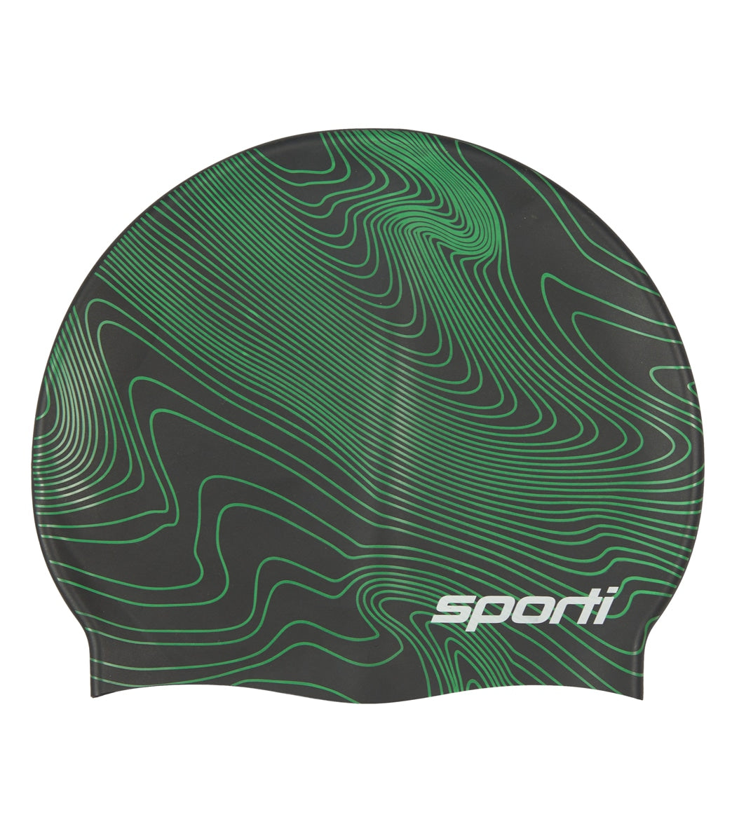 Sporti Sonar Waves Silicone Swim Cap at SwimOutlet.com