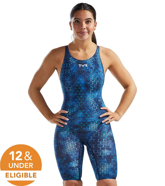 TYR Women's Akurra Thresher Open Back Tech Suit Swimsuit at SwimOutlet.com