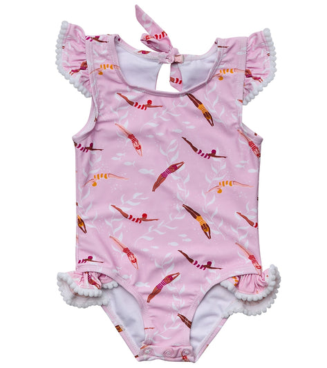 Snapper Rock Girls' Diving Diva Frill One Piece Swimsuit (Baby) at ...