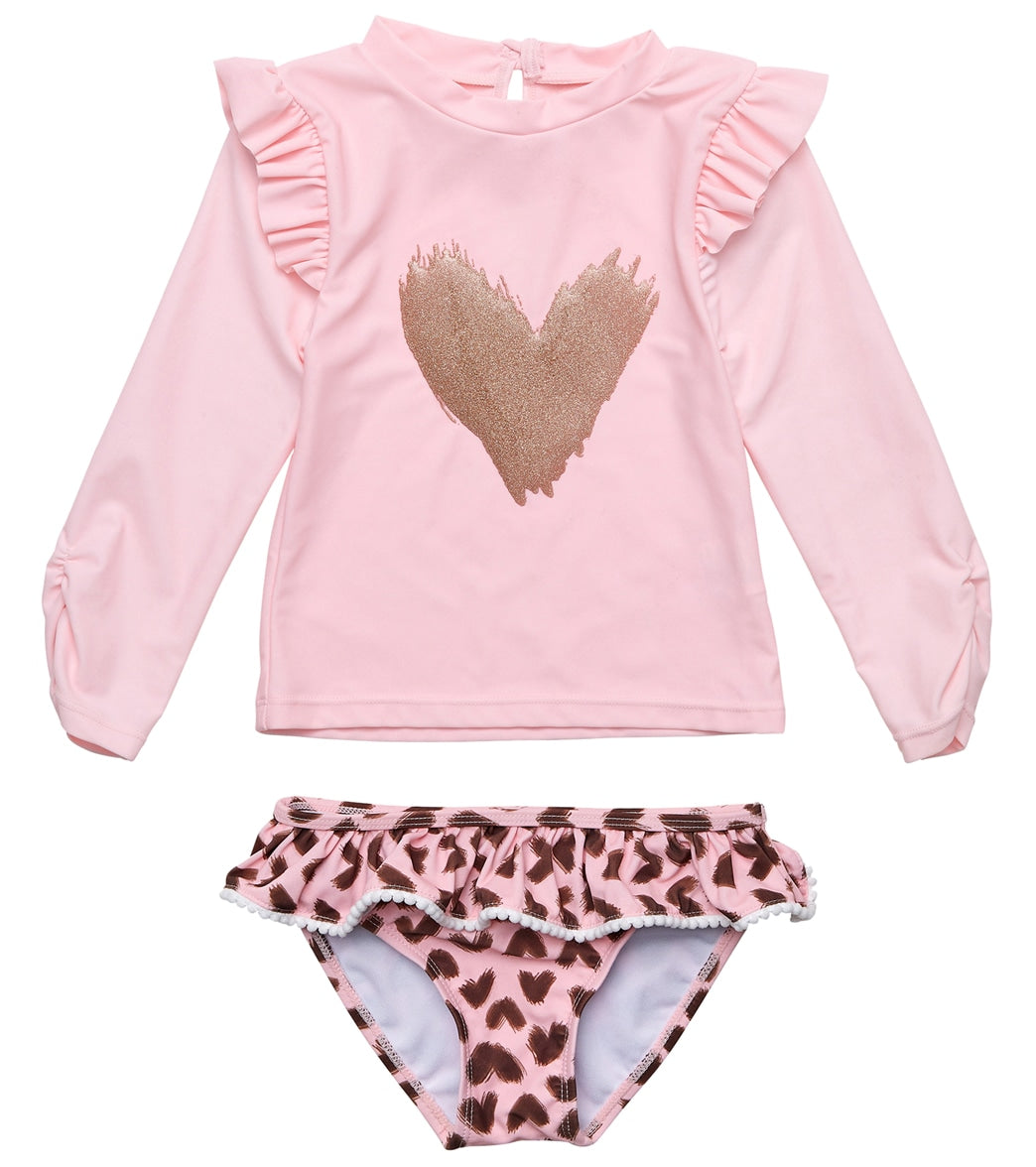 Snapper Rock Girls' Wild Love Long Sleeve Rash Guard Set (Baby, Toddler ...